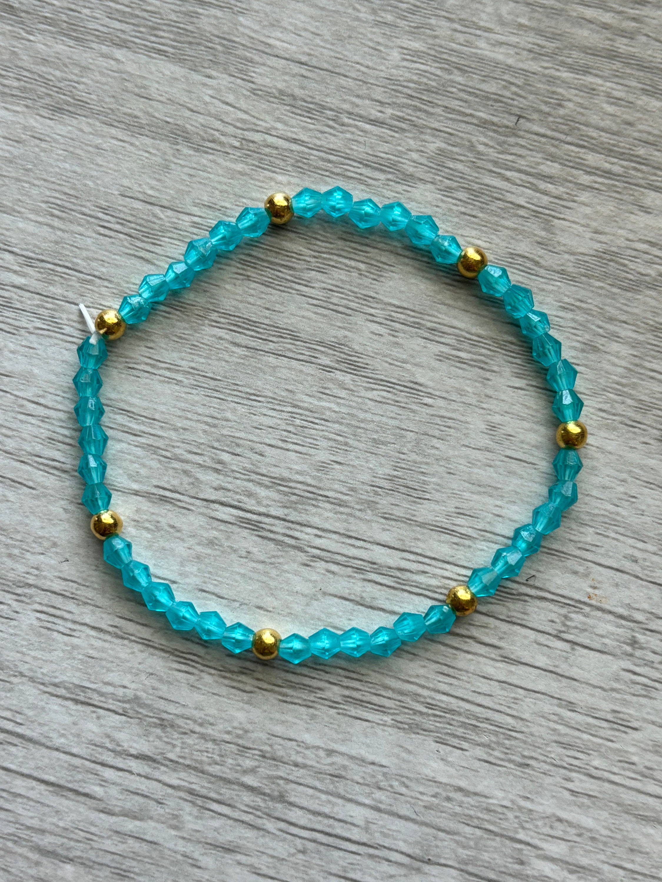 Beaded Elastic Bracelets (5 Colors) With Gold Accent Spheres - Etsy