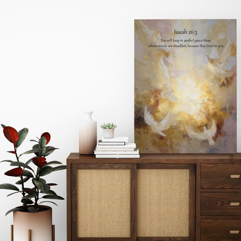 Pigeon Canvas Painting – Spiritual Wall Decor, Divine Light Modern ...