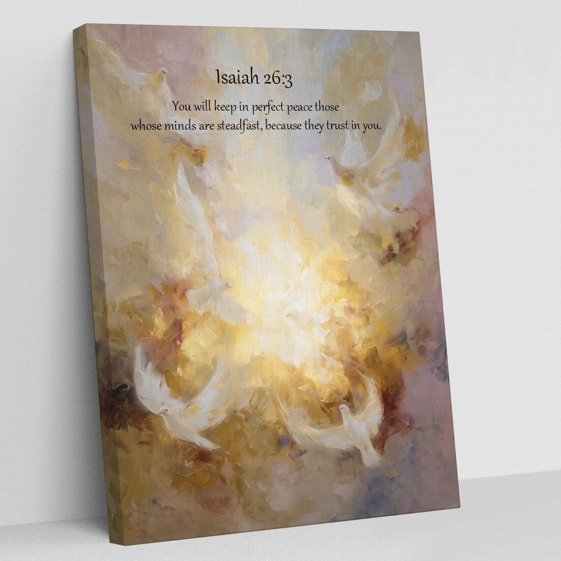 Pigeon Canvas Painting – Spiritual Wall Decor, Divine Light Modern ...