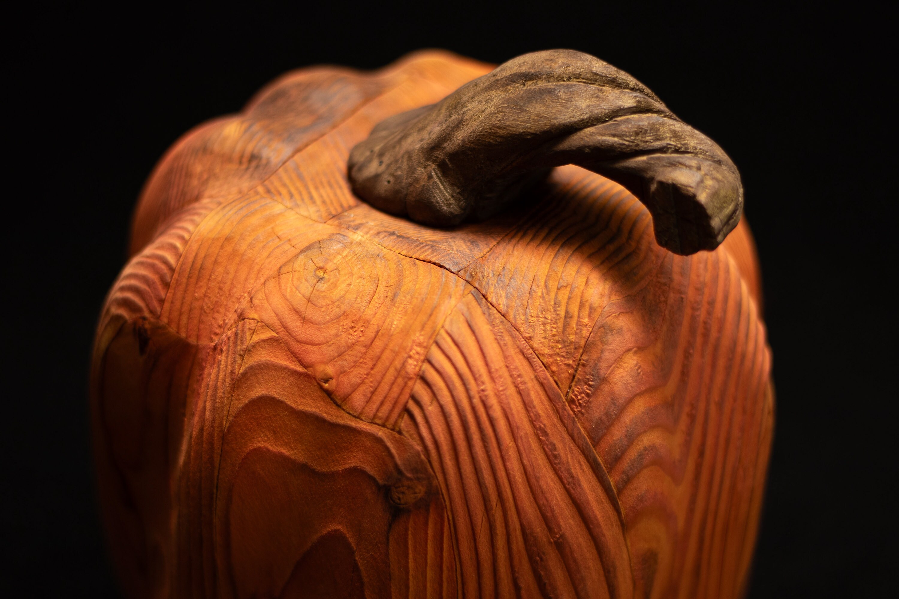 Large Hand-carved Wooden Pumpkin - Rustic Elegance for Your Home Decor ...