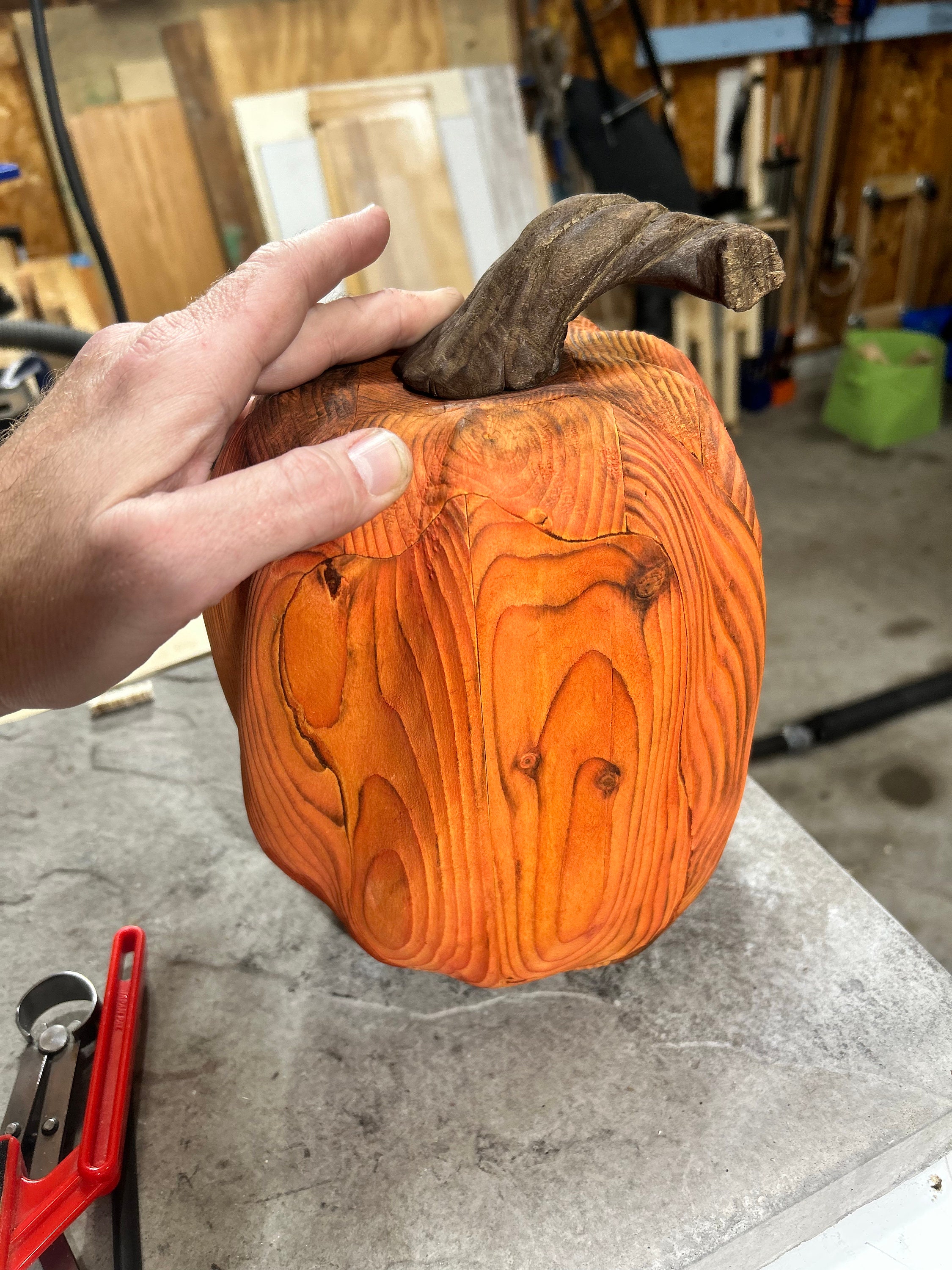 Large Hand-carved Wooden Pumpkin - Rustic Elegance for Your Home Decor ...