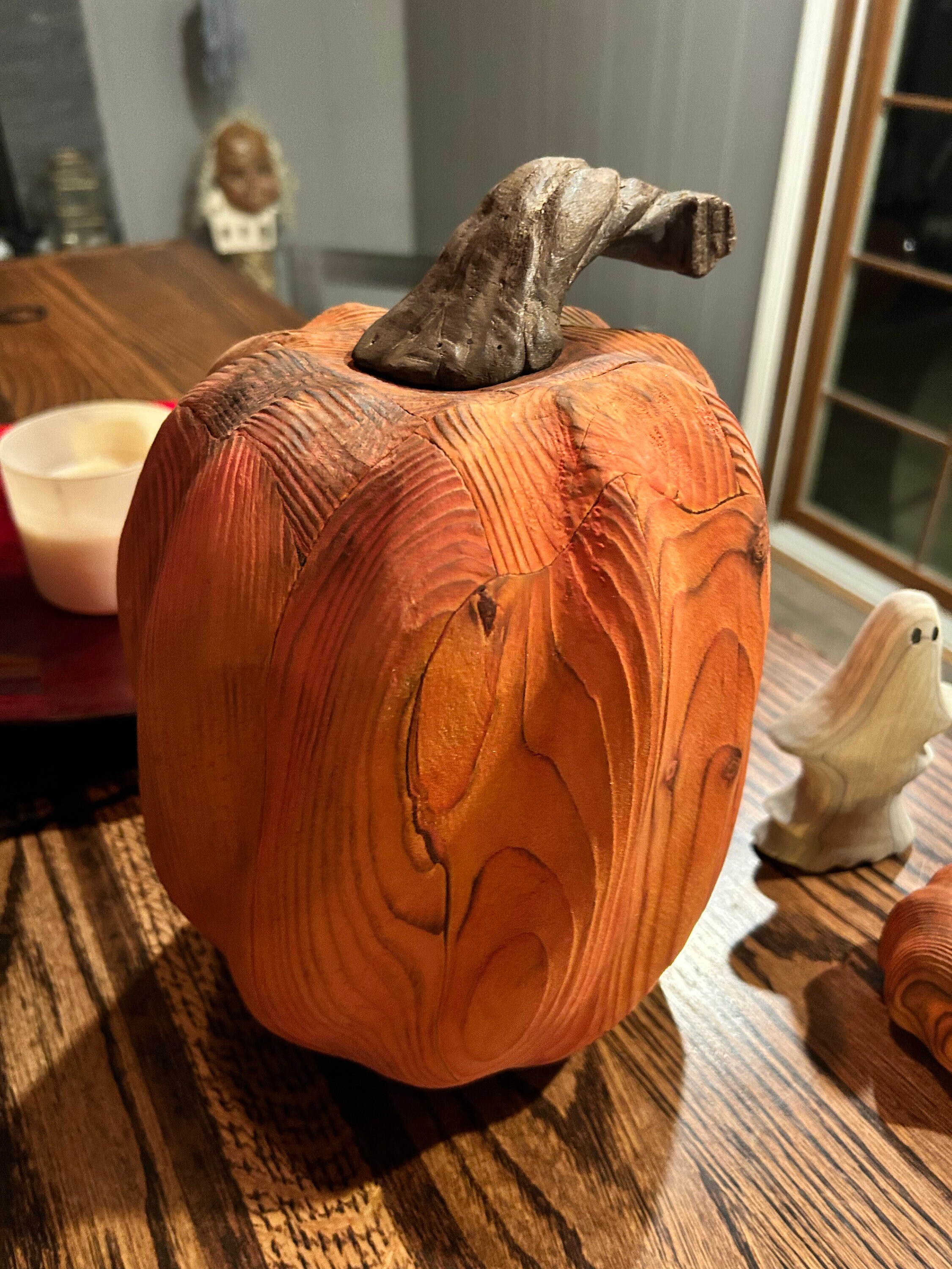 Large Hand-carved Wooden Pumpkin - Rustic Elegance for Your Home Decor - Etsy