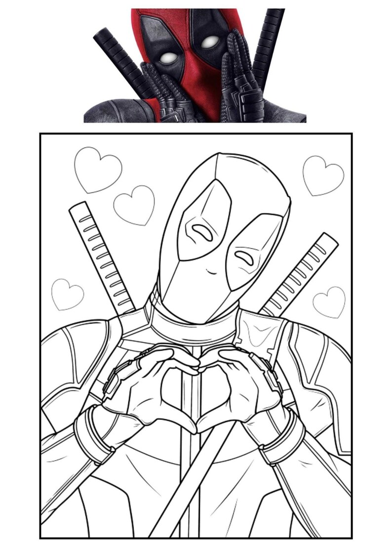 DEADPOOL, Coloring in Pages 20 Pages PDF A4 Printable Book - Etsy