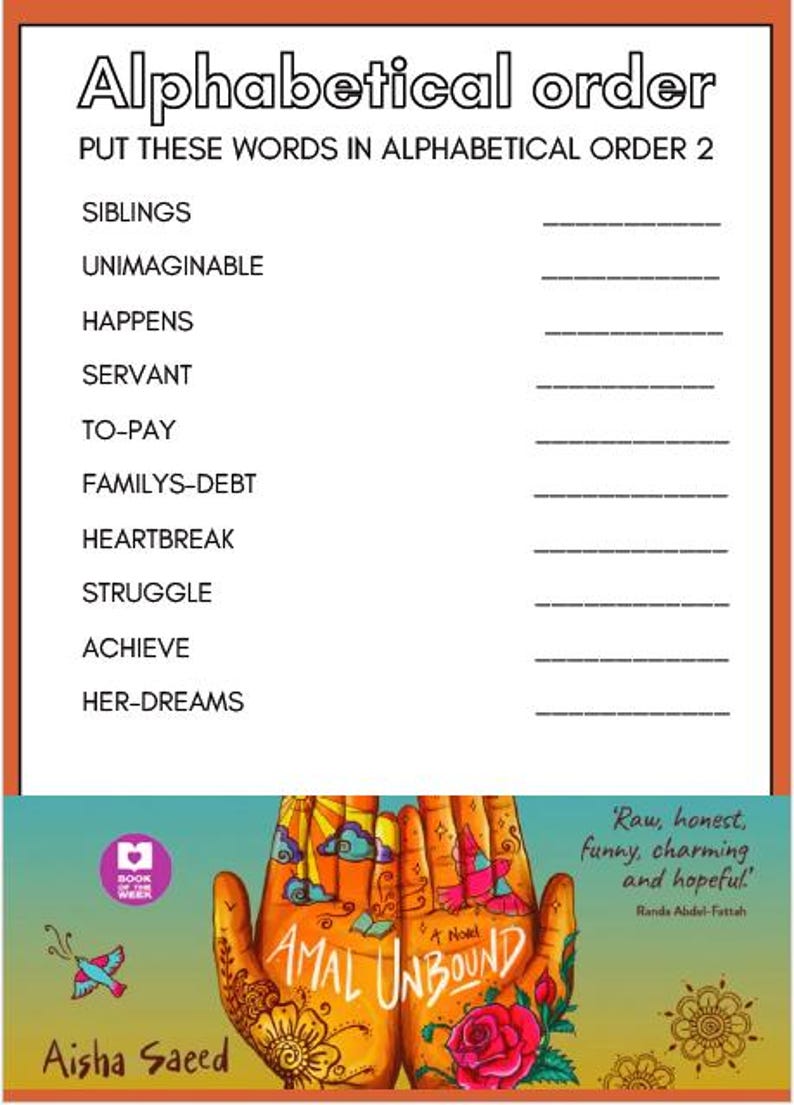 Amal Unbound aisha Saeed Reading Comprehension Worksheets - Etsy