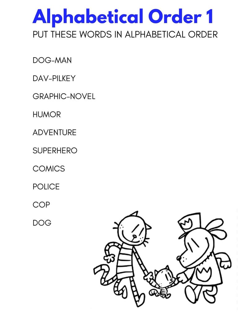 DOGMAN dav Pilkey Fun ACTIVITY BOOK Word Search, Word Scrambles ...