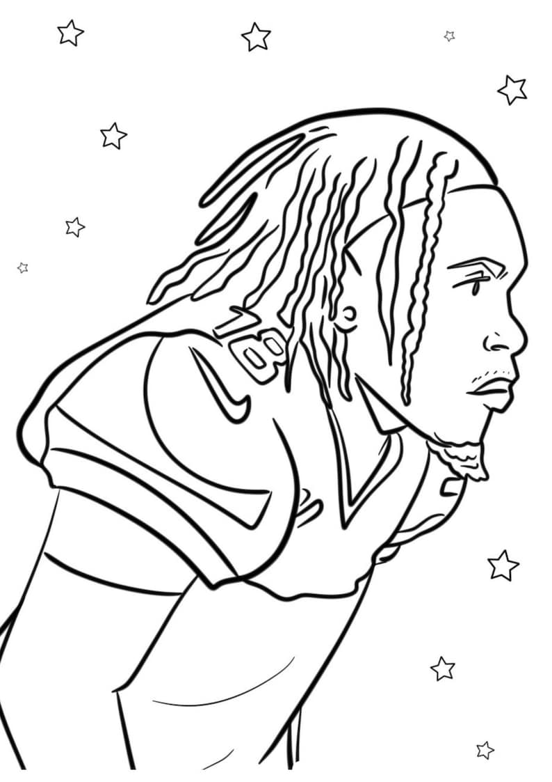 JUSTIN JEFFERSON, NFL, Coloring in Book, minnesota Vikings Pdf ...
