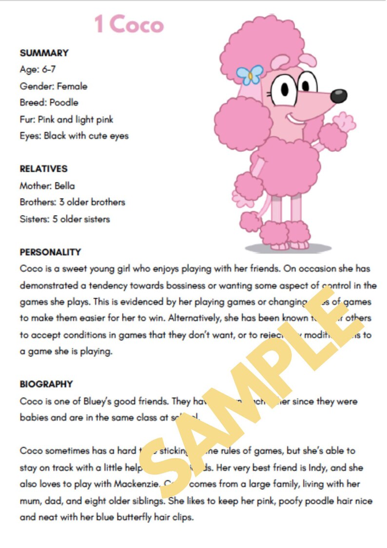 BLUEY CHARACTERS X9 Bluey's FRIENDS Worksheets, Comprehension, 64 Pages ...