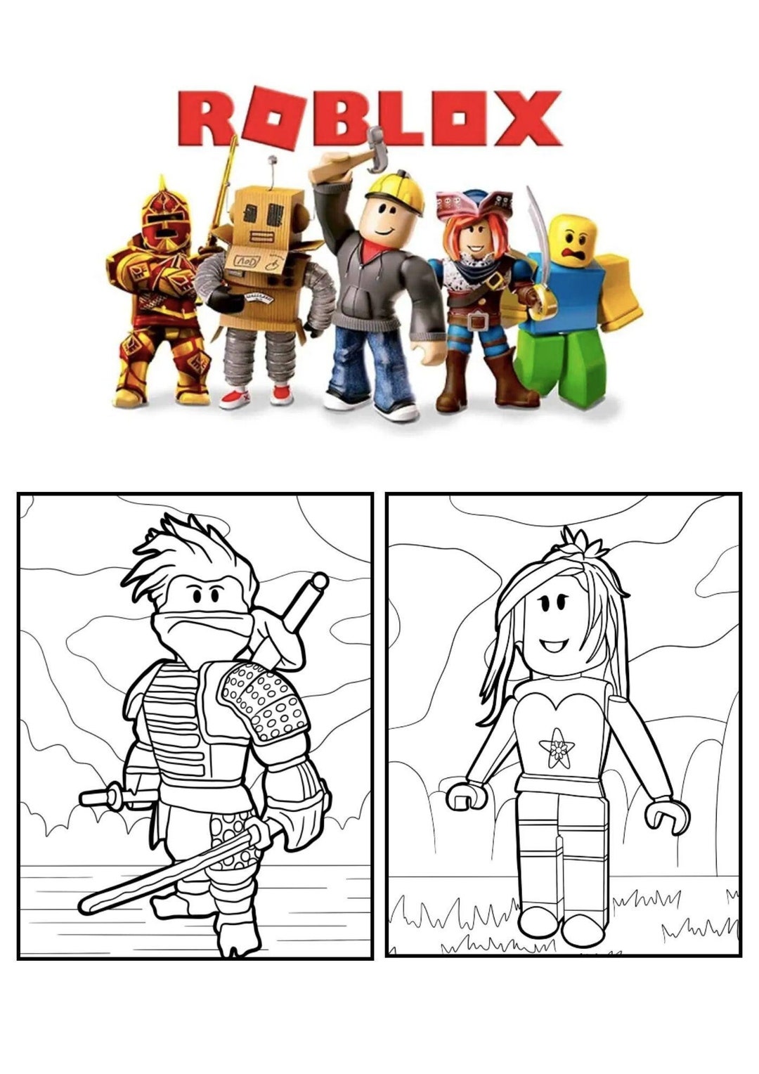 ROBLOX Coloring in Pages 40 Pages, PDF Printable - Etsy