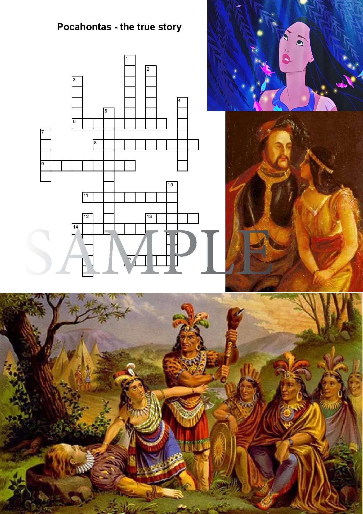 True Story of Pocahontas, Comprehension and Printable Worksheets and ...