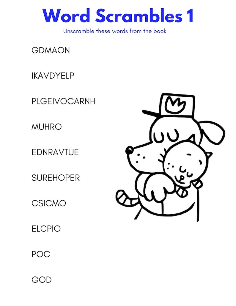 DOGMAN dav Pilkey Fun ACTIVITY BOOK Word Search, Word Scrambles ...