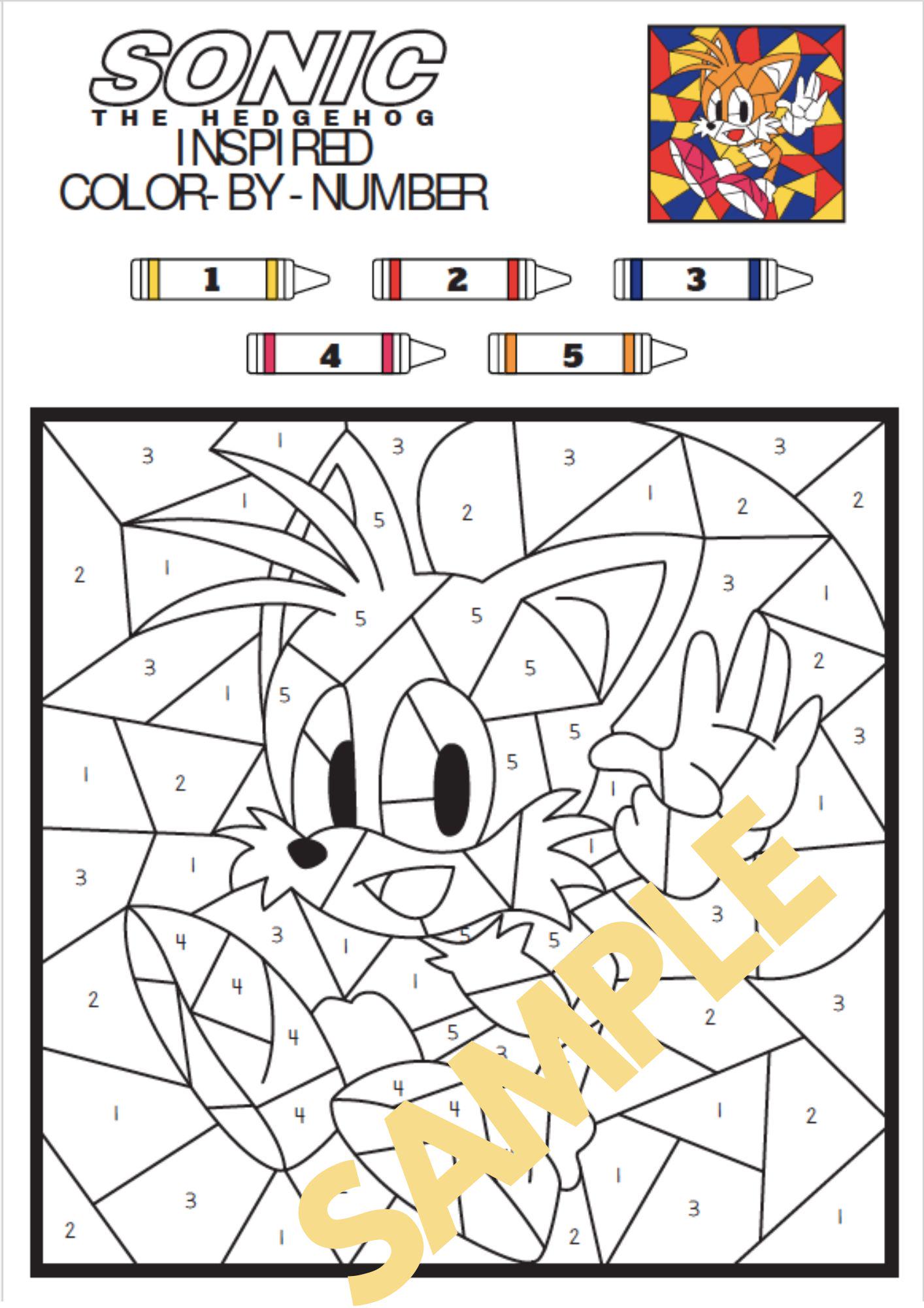 SONIC THE HEDGEHOG Color by Numbers. Motivational Maths - Etsy