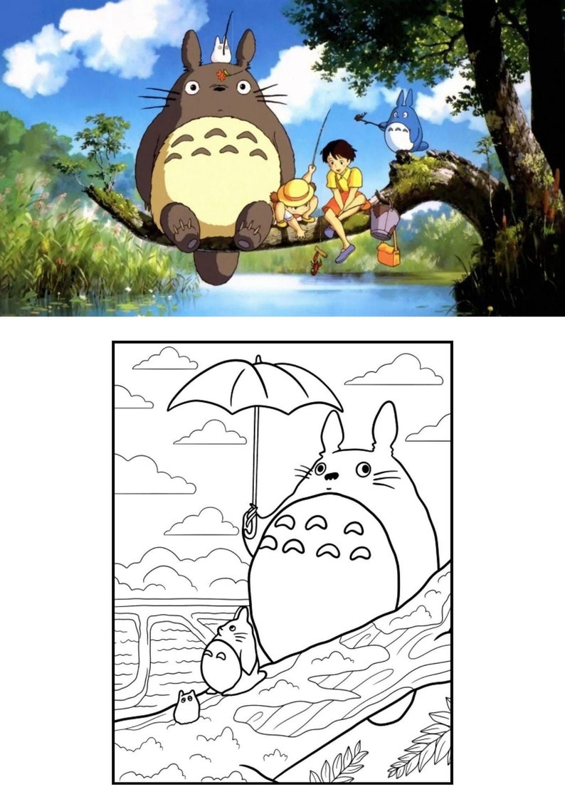 STUDIO GHIBLI japanese Anime Coloring Pages, 22 Pages - Etsy