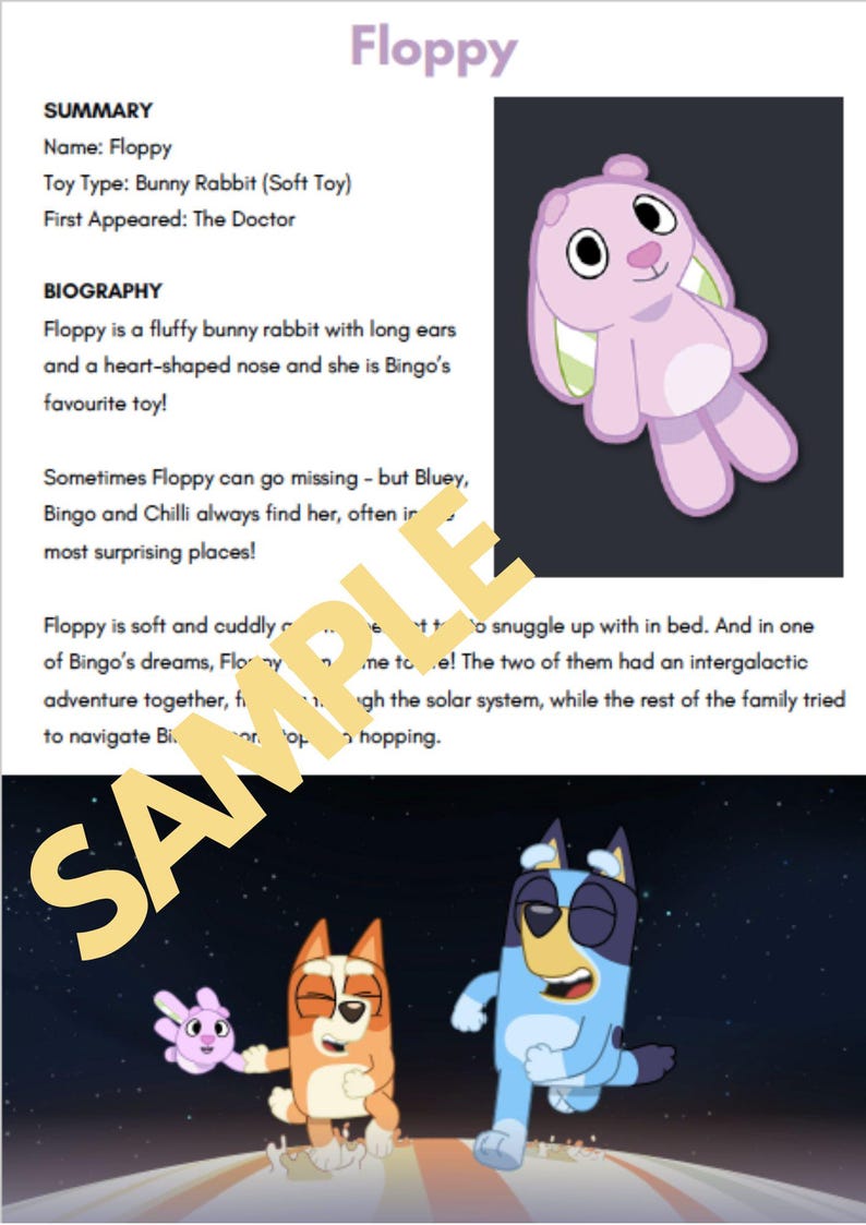 BLUEY Characters Bluey's NEIGHBORS & FRIENDS Worksheets, Comprehension ...