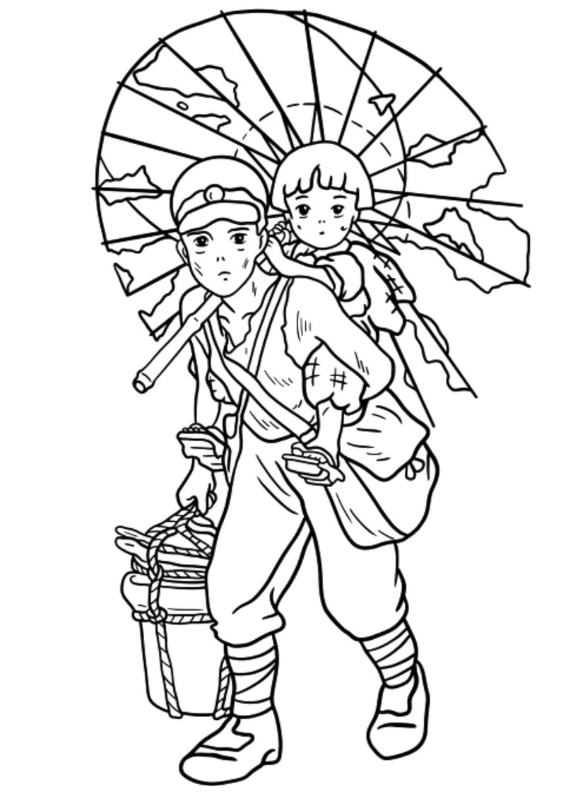 STUDIO GHIBLI japanese Anime Coloring Pages, 22 Pages - Etsy