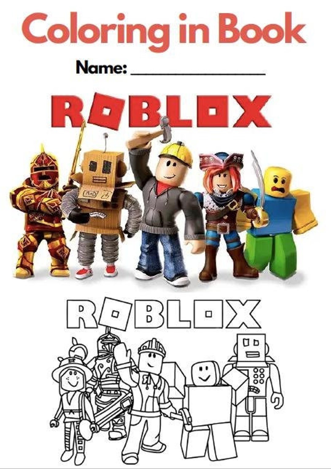 ROBLOX, Top 10 ROBLOX Characters Worksheets/workbook X 30 Pages - Etsy
