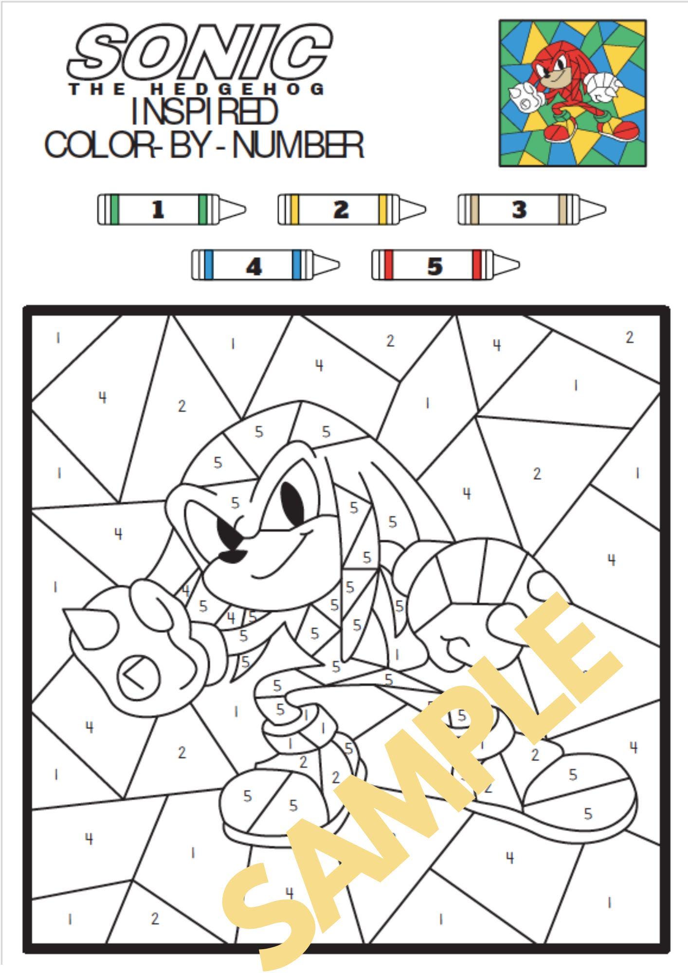 SONIC THE HEDGEHOG Color by Numbers. Motivational Maths - Etsy