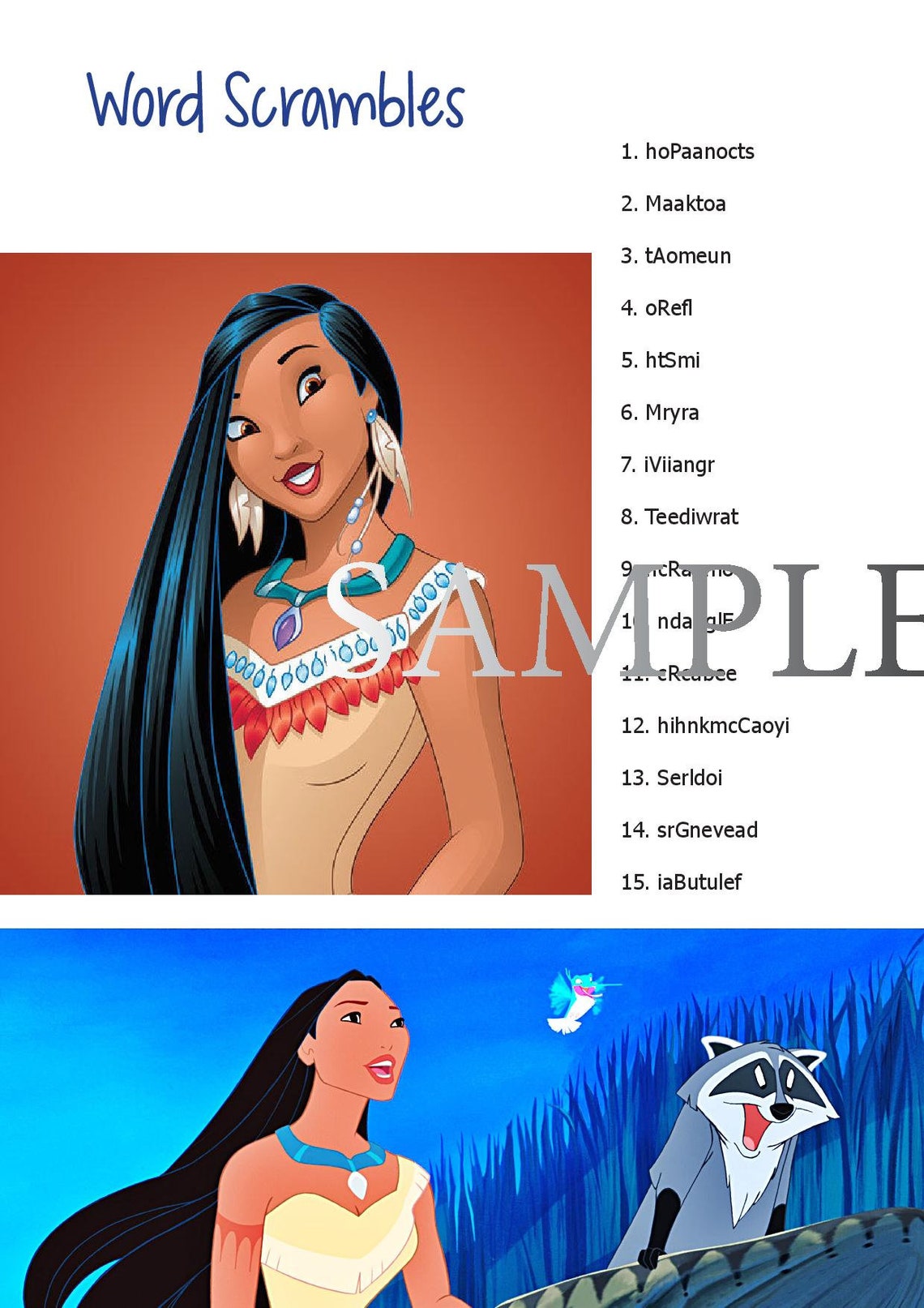True Story of Pocahontas, Comprehension and Printable Worksheets and ...