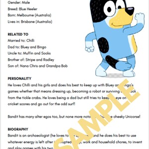 BLUEY CHARACTERS Bluey's FAMILY, Activity Worksheets, Comprehension, 56 ...
