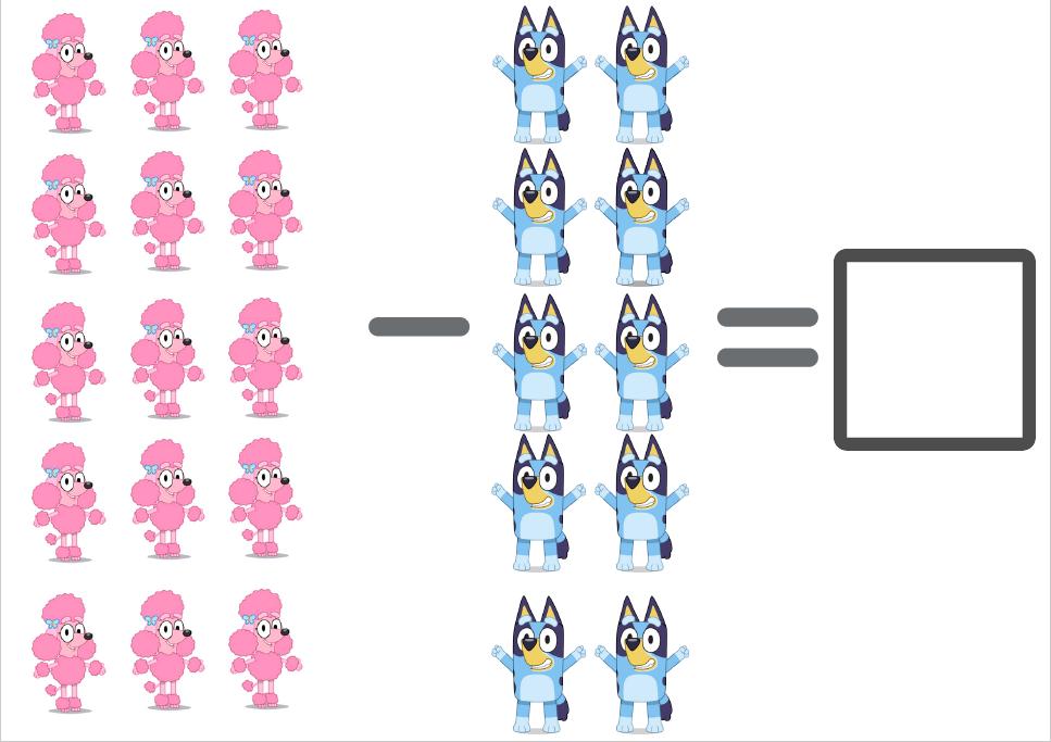 Fun Maths, SUBTRACTION With BLUEY and Her Friends numbers 1 to 20, 40 ...