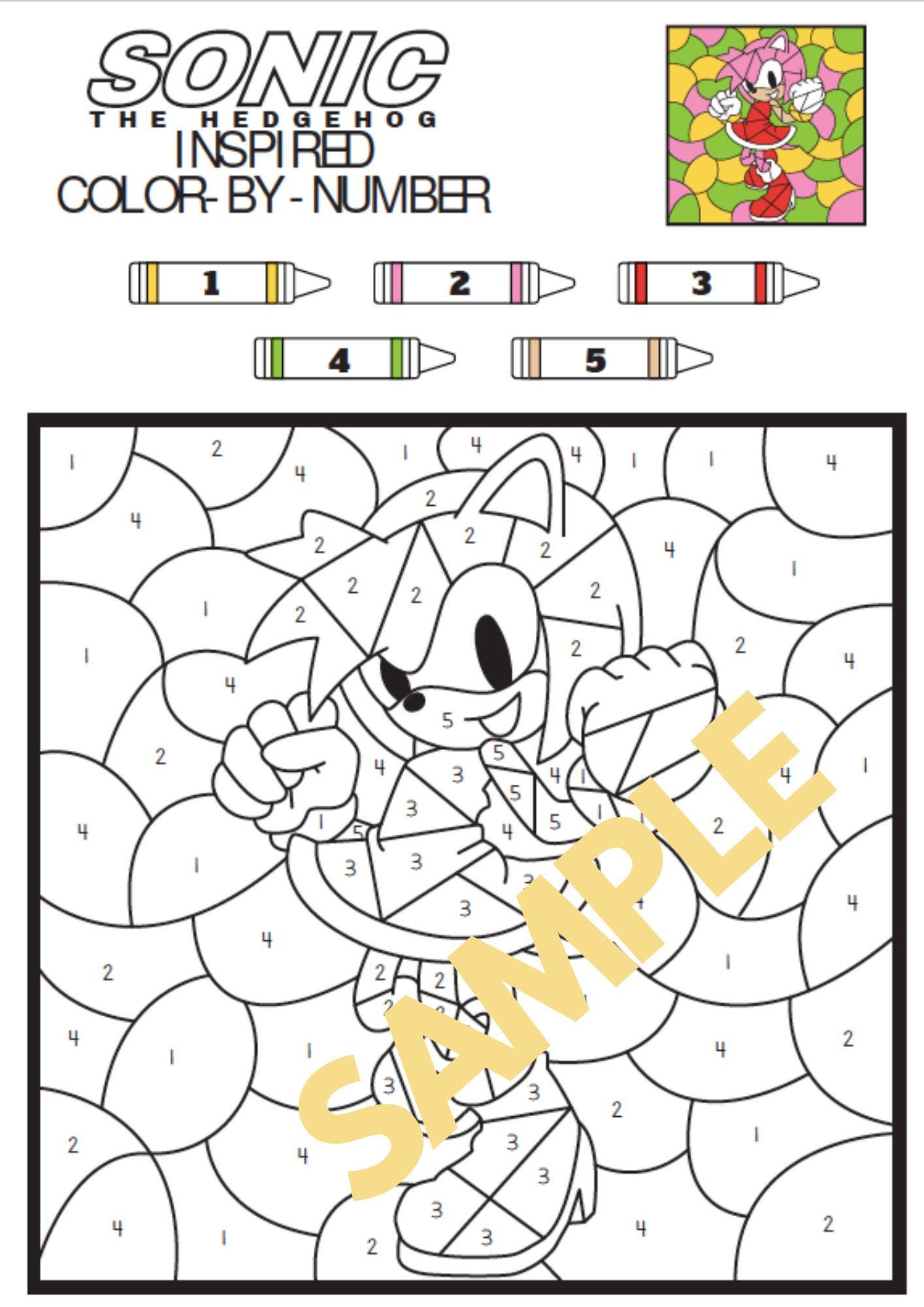 SONIC THE HEDGEHOG Color by Numbers. Motivational Maths - Etsy