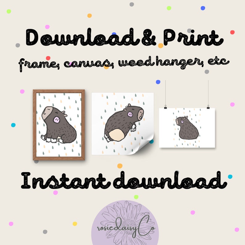Capybara Gender Neutral Nursery Art , Set of 3, Baby Shower Gift ...