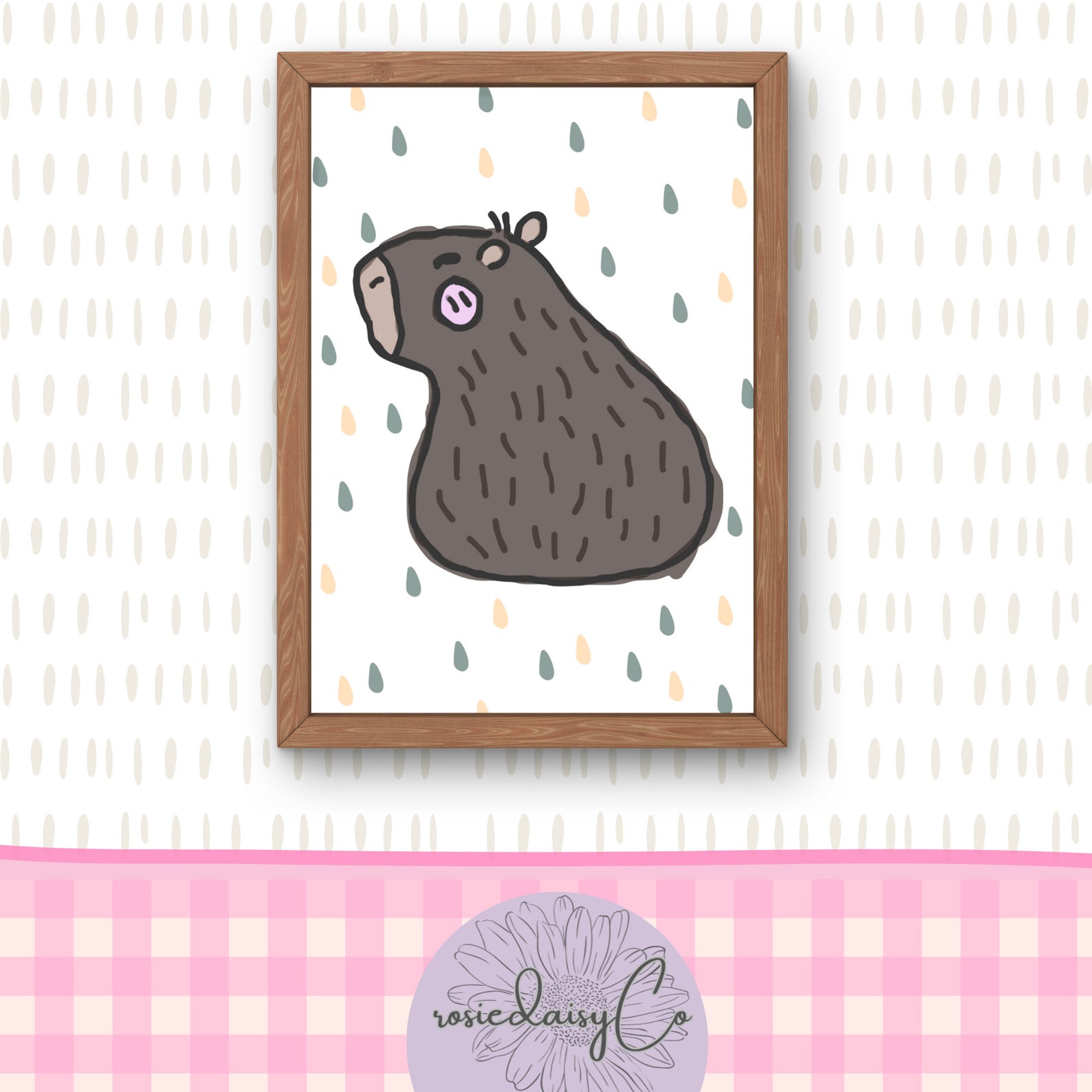 Capybara Gender Neutral Nursery Art , Set of 3, Baby Shower Gift ...