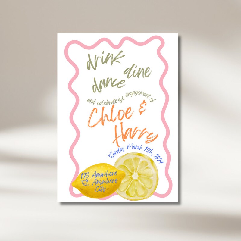 Citrus Wedding Invitation - Etsy