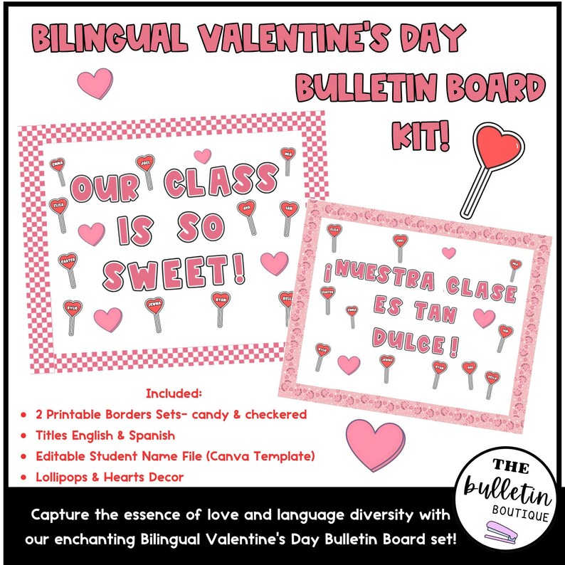 Valentine's Day Bulletin Board Kit Print & Go! - Etsy