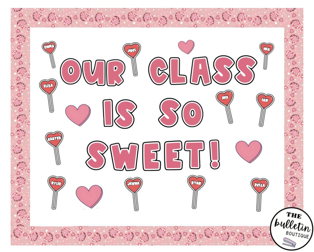 Valentine's Day Bulletin Board Kit Print & Go! - Etsy
