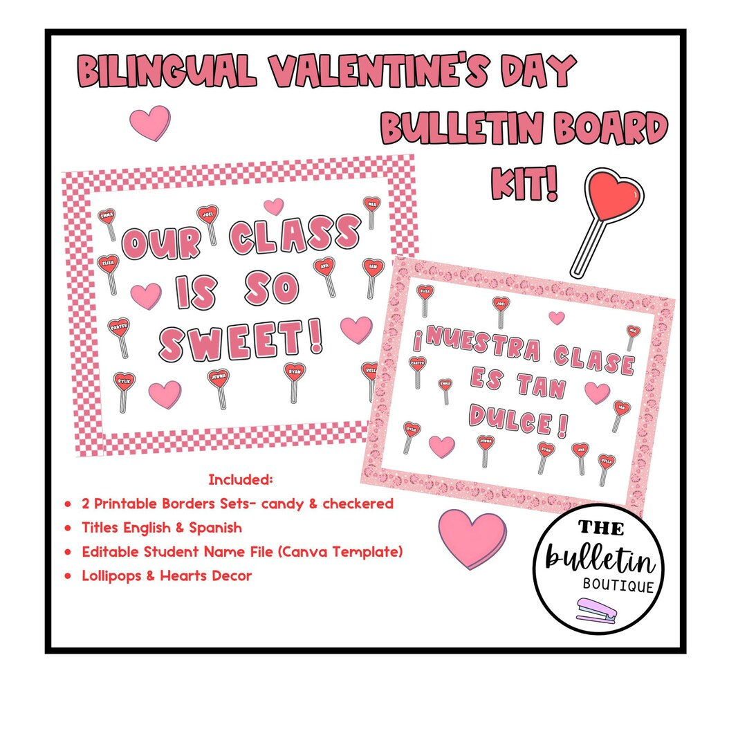 Valentine's Day Bulletin Board Kit Print & Go! - Etsy