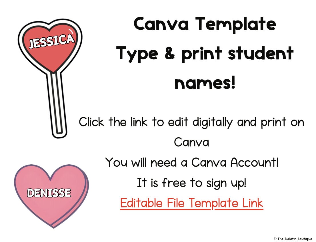 Valentine's Day Bulletin Board Kit Print & Go! - Etsy