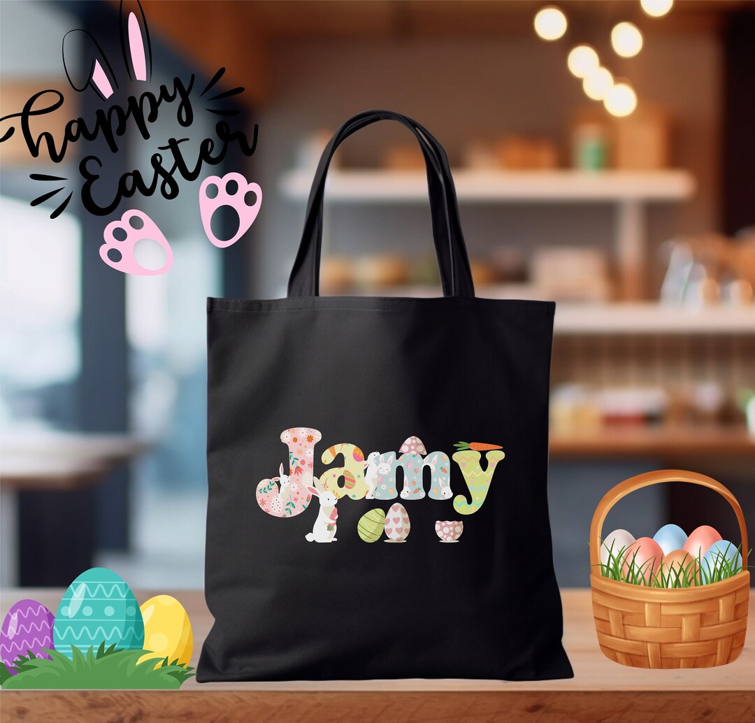 Personalized Easter Tote Bag Easter Egg Hunt Kids Easter Tote Bag ...