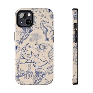 Coastal Phone Case Sea Animal Pattern Marine Life Phone Case Beach ...
