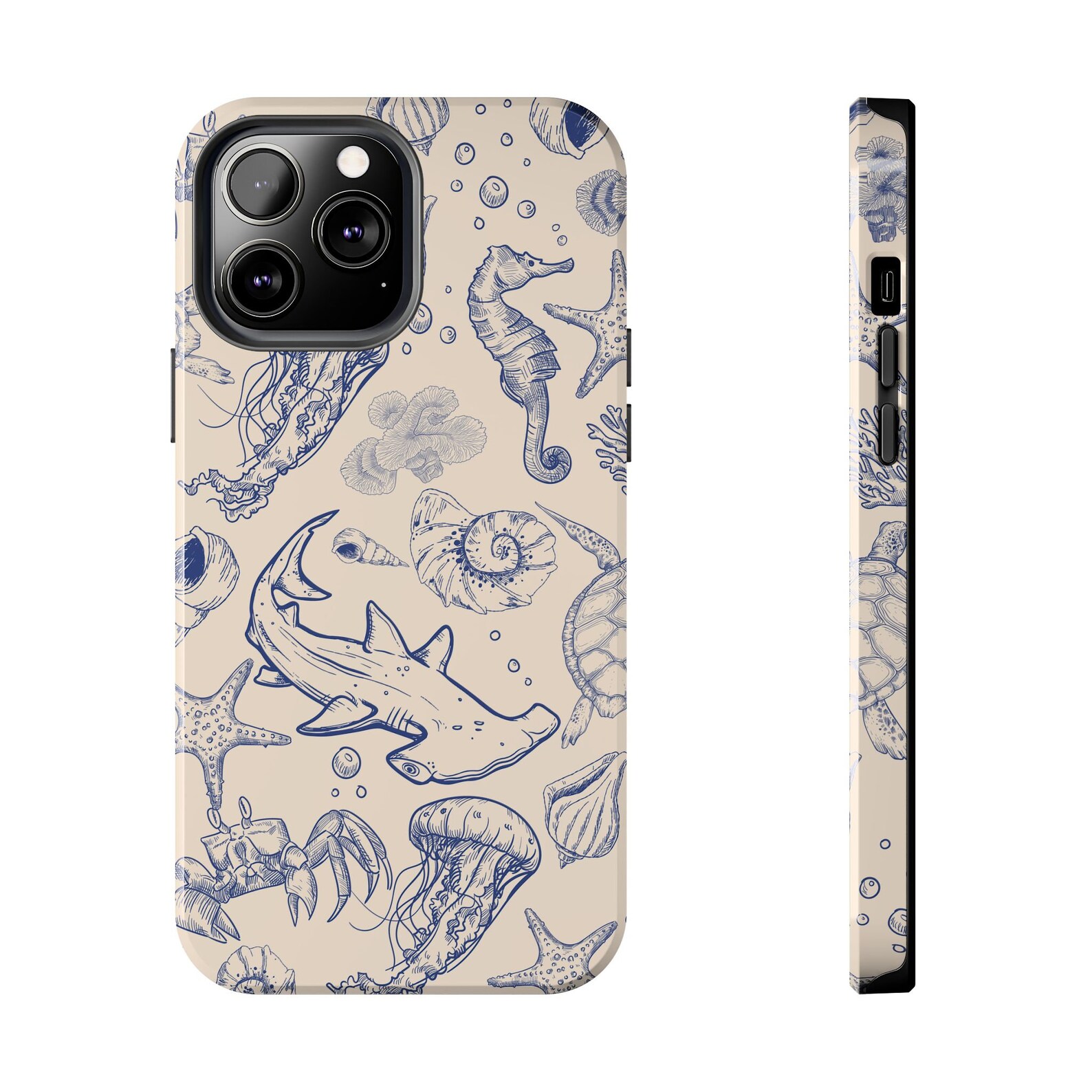 Coastal Phone Case Sea Animal Pattern Marine Life Phone Case Beach ...