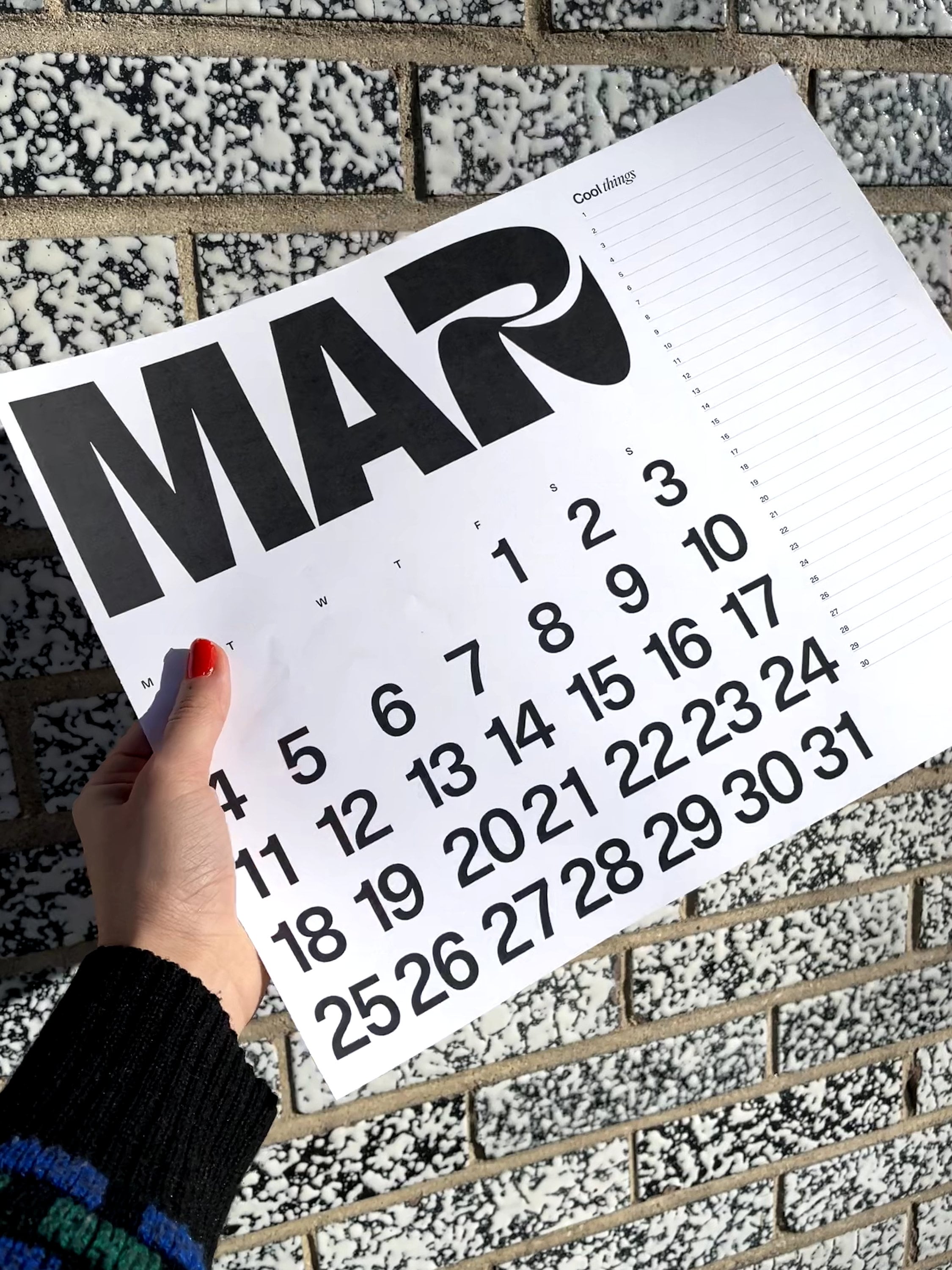 The Cool Things Calendar - Etsy