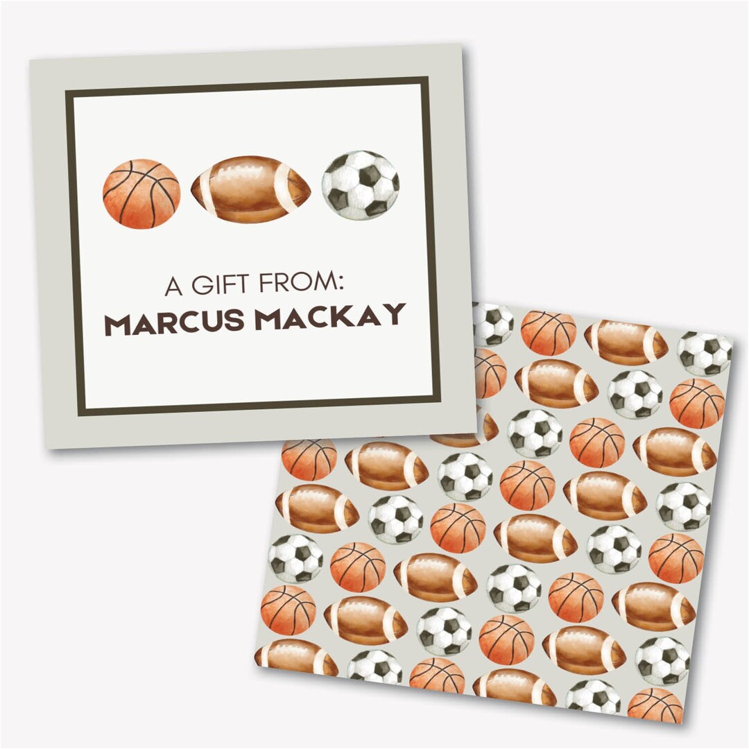 Personalized Sports Gift Tags / Enclosure Cards - Etsy