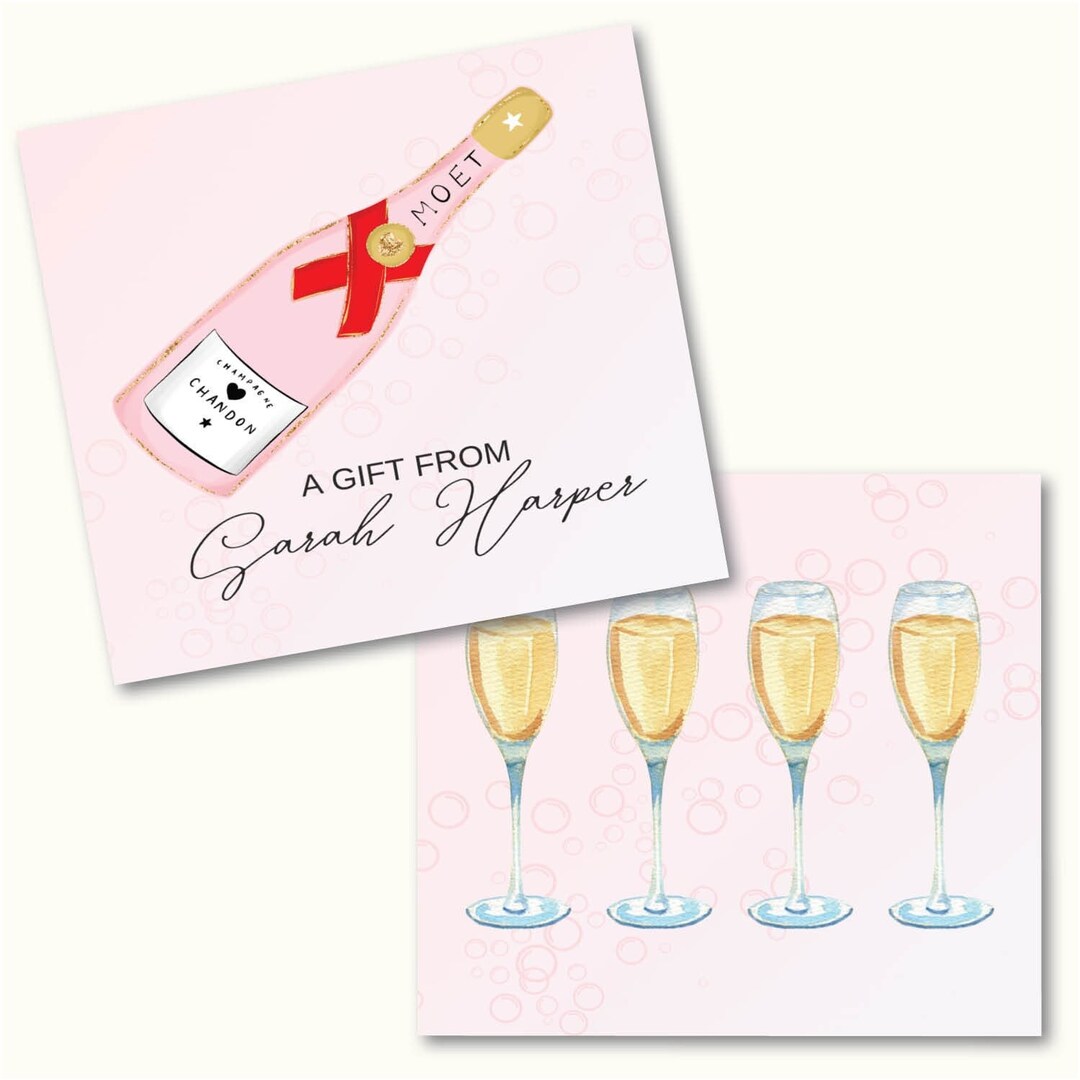 Personalized Champagne Themed Gift Tags / Enclosure Cards - Etsy