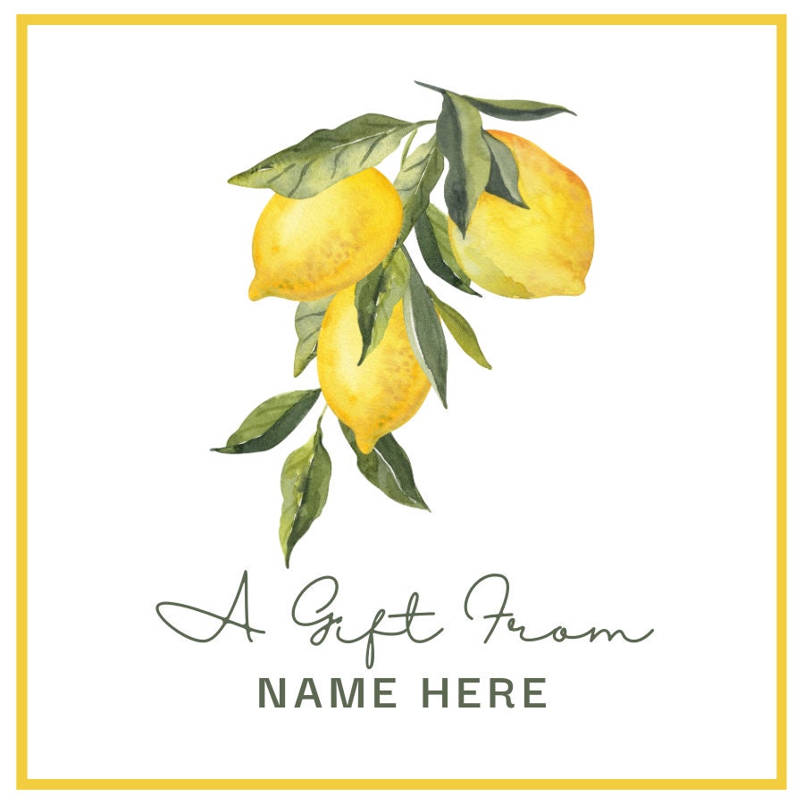 Personalized Lemon Gift Tags / Enclosure Cards - Etsy