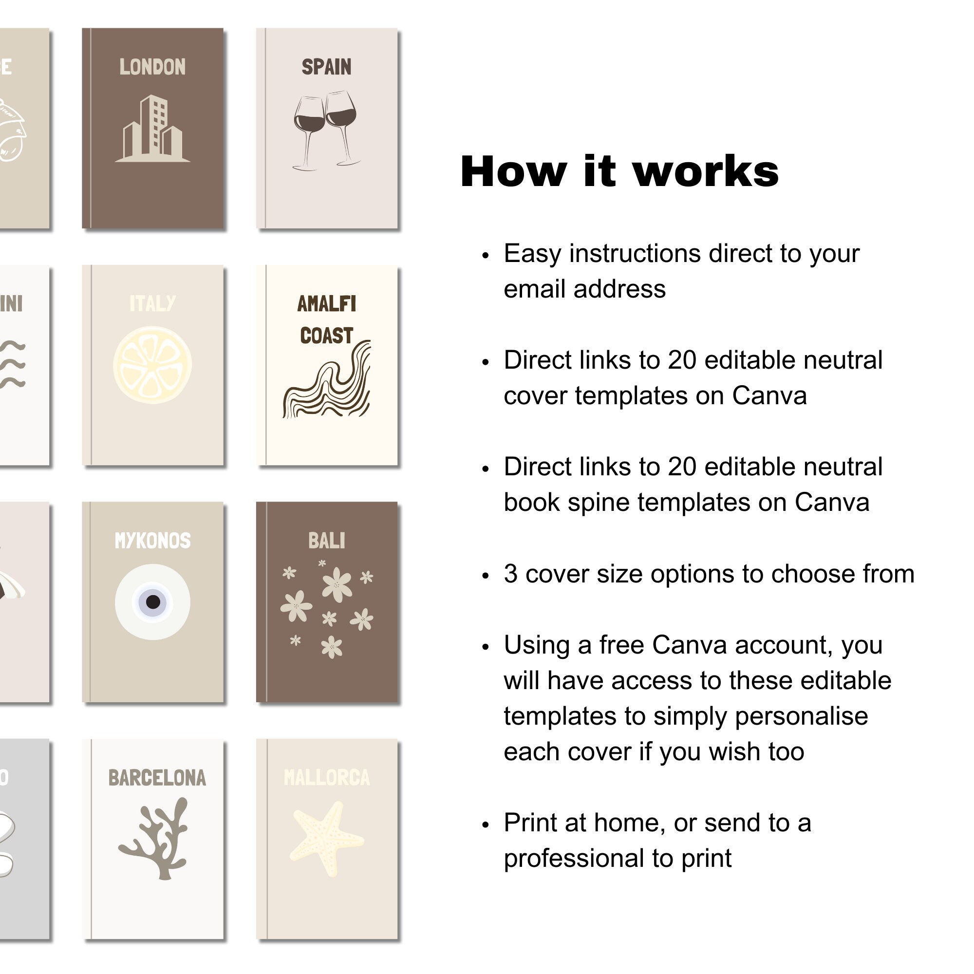 Editable Neutral Photo Book Covers on Canva. - Etsy