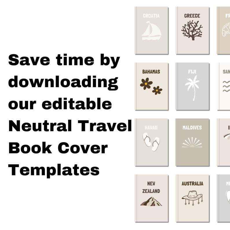 Editable Neutral Photo Book Covers on Canva. - Etsy