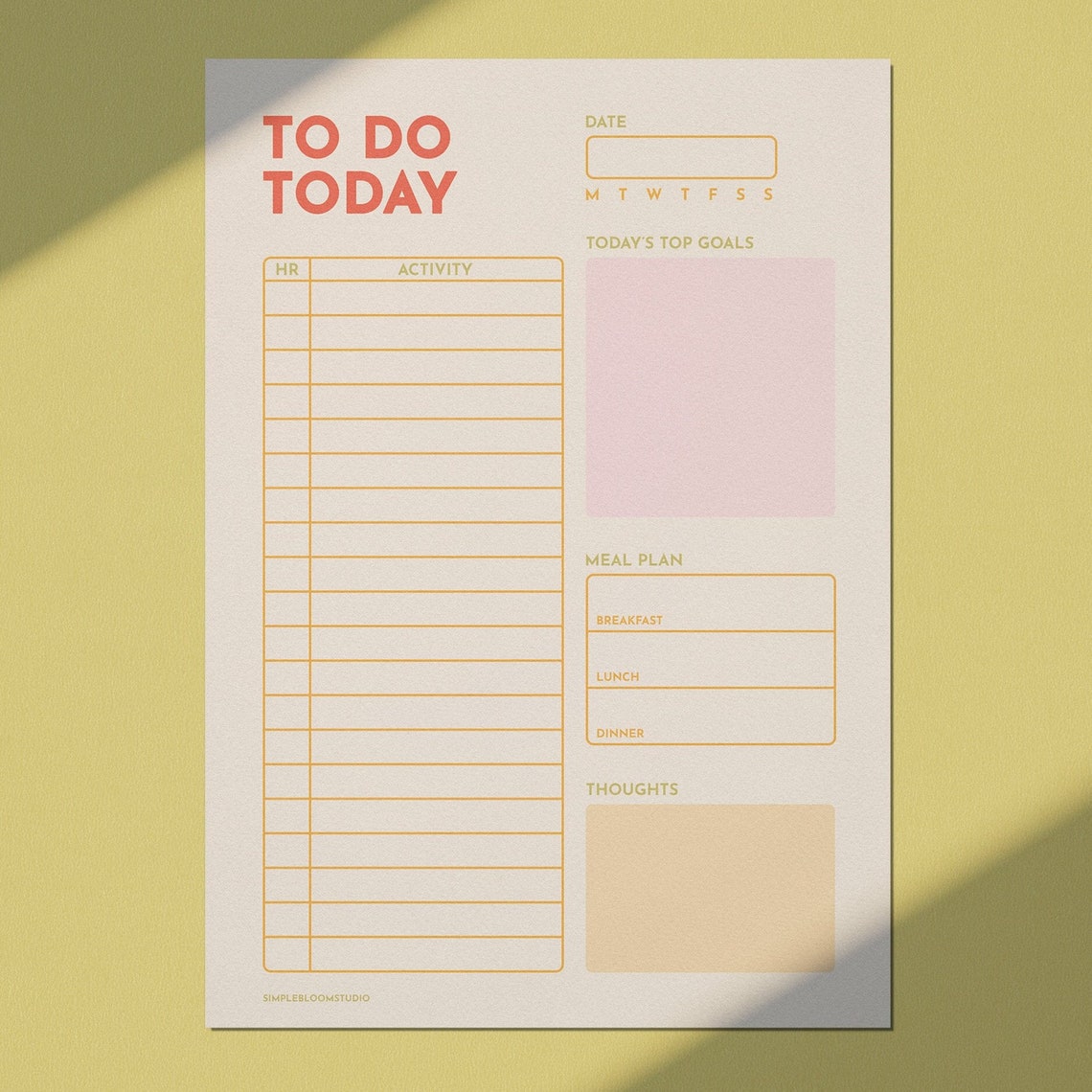 Daily to Do List Printable & Fillable, Daily to Do List Template, Task ...