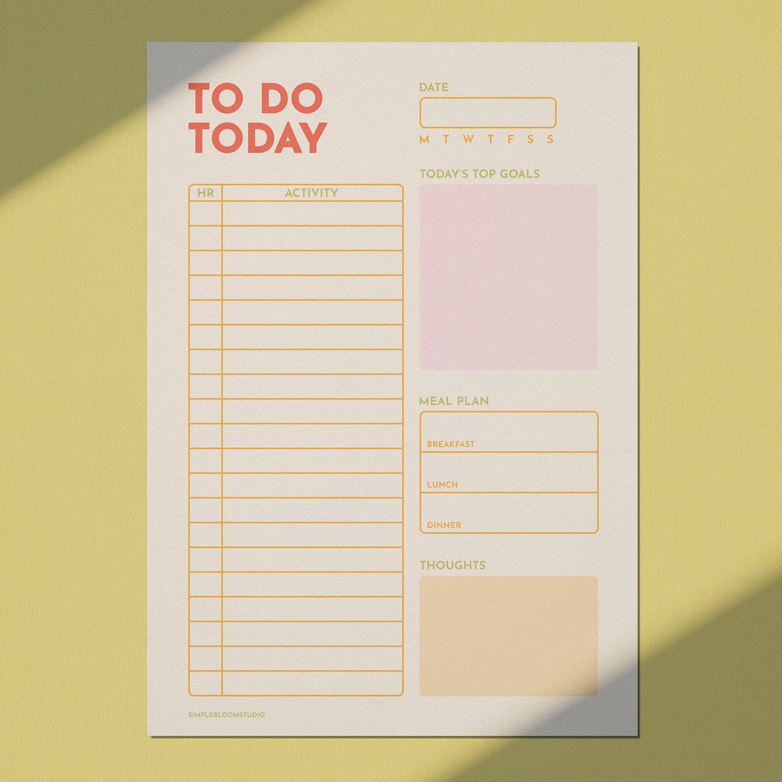 Daily to Do List Printable & Fillable, Daily to Do List Template, Task ...
