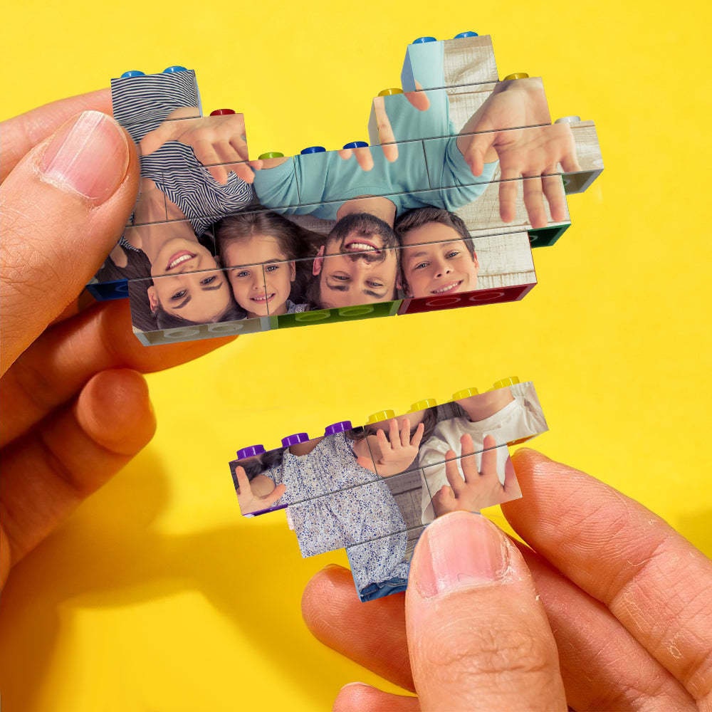 Personalised Heart Shaped Building Brick Custom Photo Block Colors ...