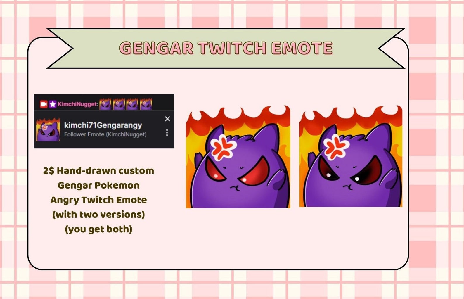 Gengar Angry Pokemon Twitch Emote - Etsy