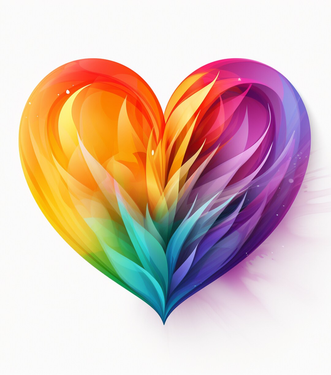 Rainbow Colored Love Heart - Etsy