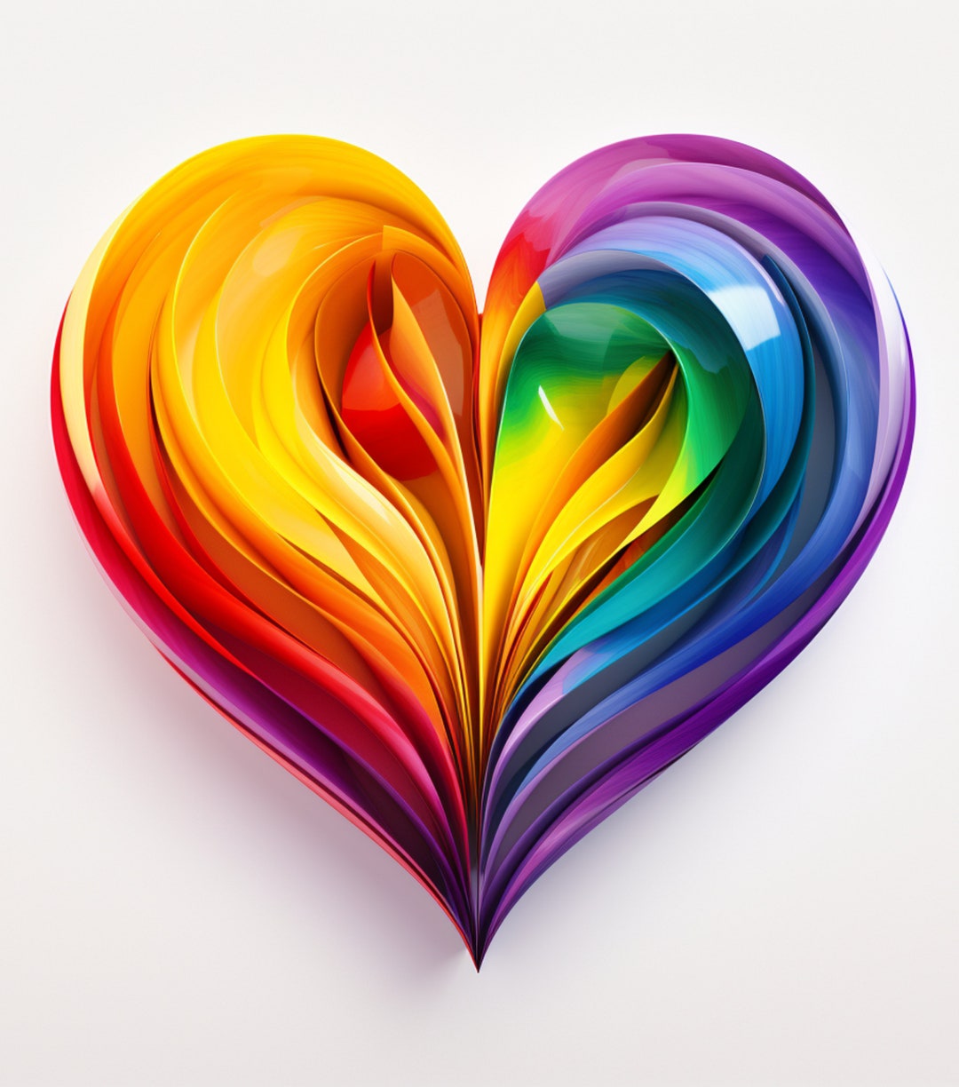 Rainbow Colored Love Heart - Etsy