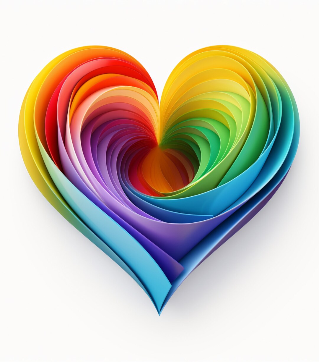 Rainbow Colored Love Heart - Etsy