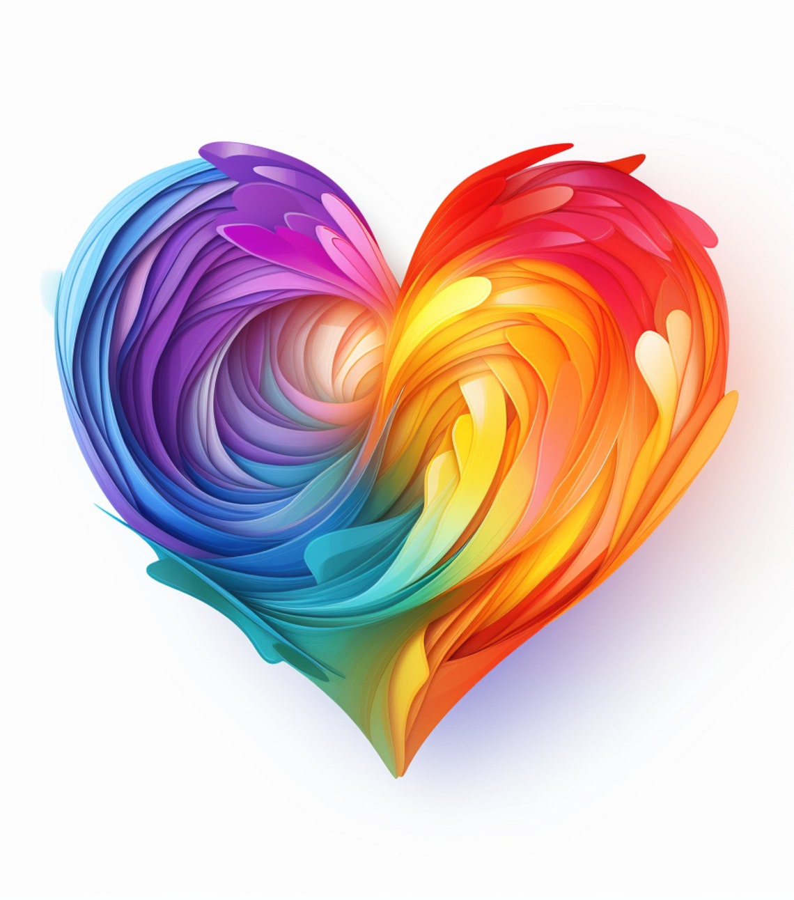 Rainbow Colored Love Heart - Etsy