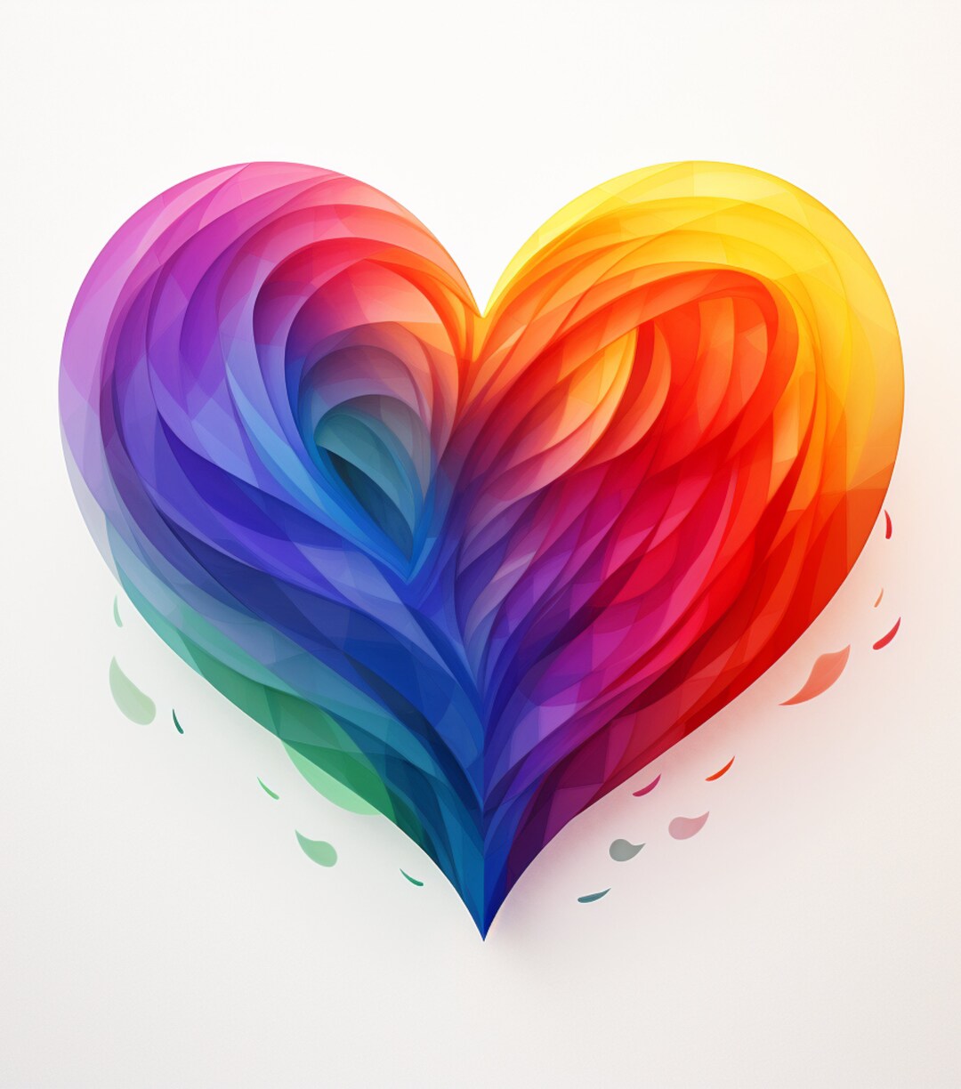 Rainbow Colored Love Heart - Etsy