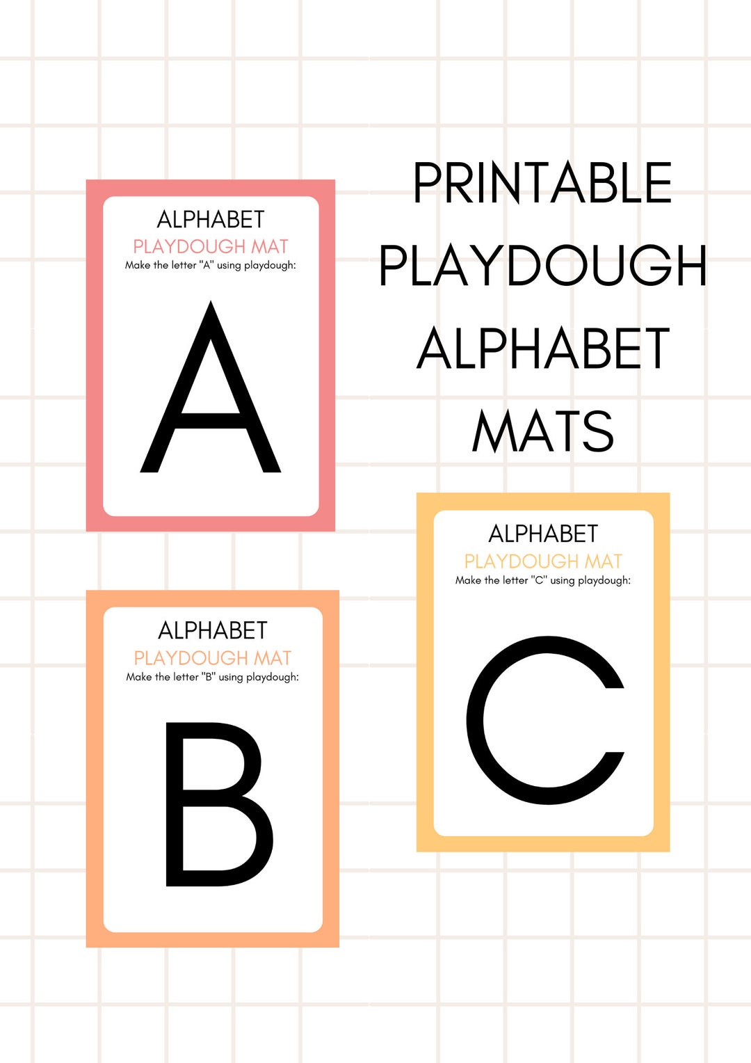 Printable Playdough Alphabet Mats - Etsy